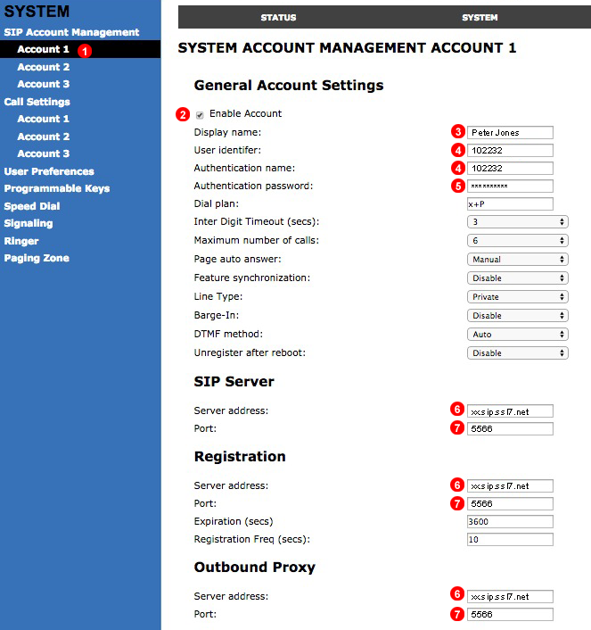 Manual del administrador - Configuración Hardware - Configuración manual - VTech | VoIPstudio